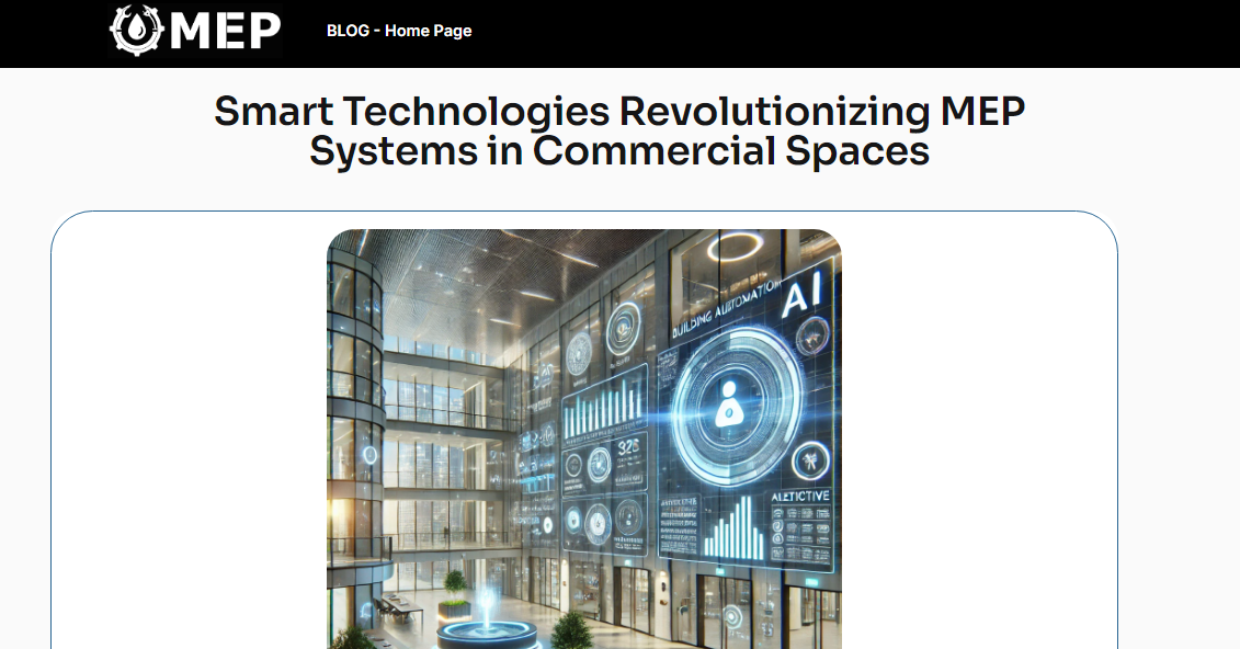 Smart Technologies Revolutionizing MEP Systems in Commercial Spaces | MEP Blog